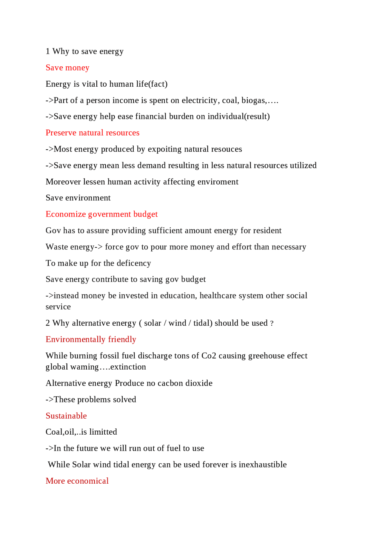 why to save energy essay | Assignments Environmental science | Docsity