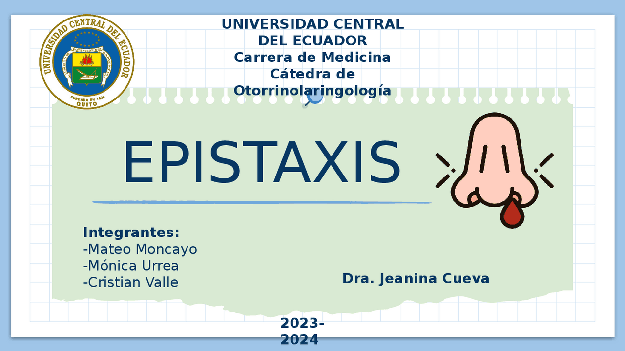 epistaxis anterior y posterior | Resúmenes de Otorrinolaringología | Docsity