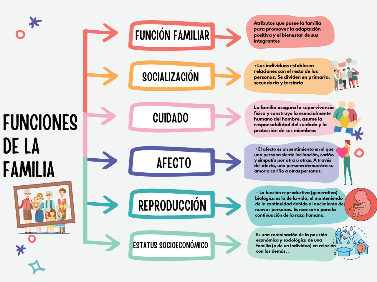 FUNCIONES DE LA FAMILIA | Esquemas y mapas conceptuales de Derecho de ...