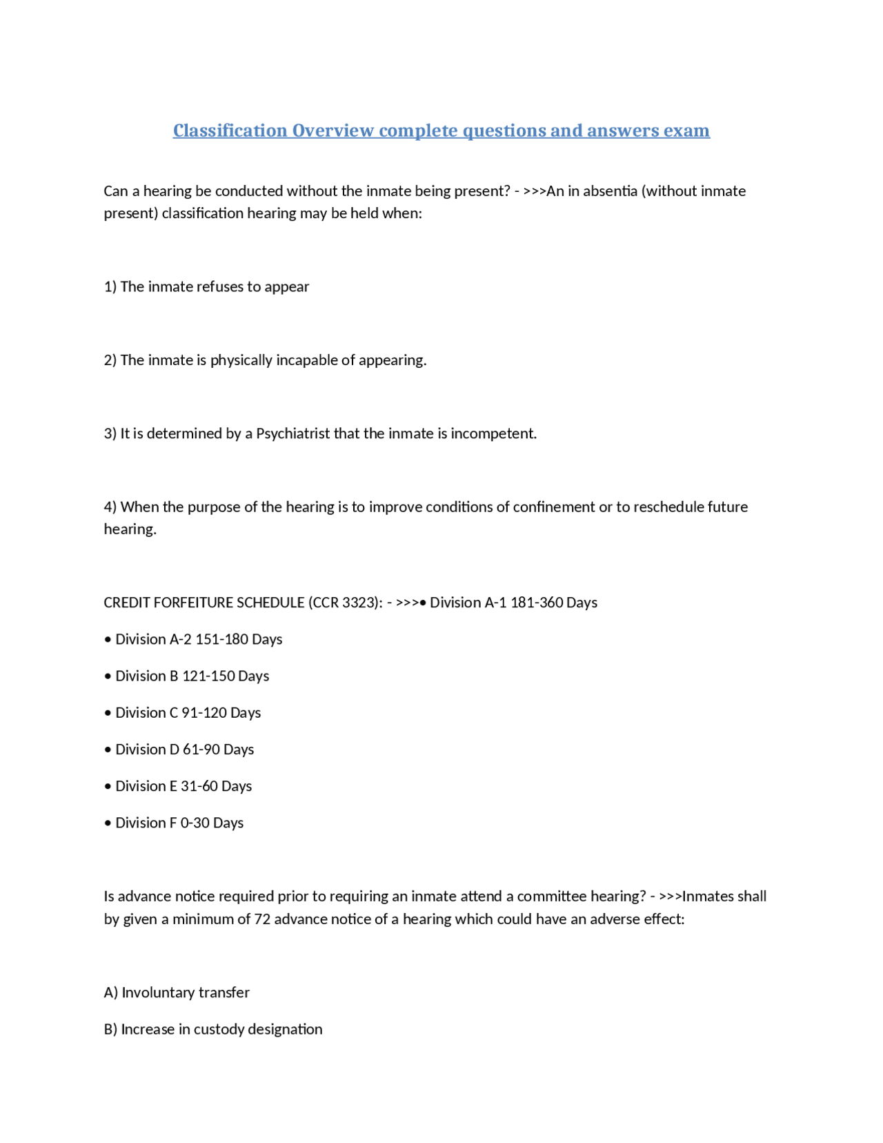 derivative classification Overview complete questions and answers exam ...