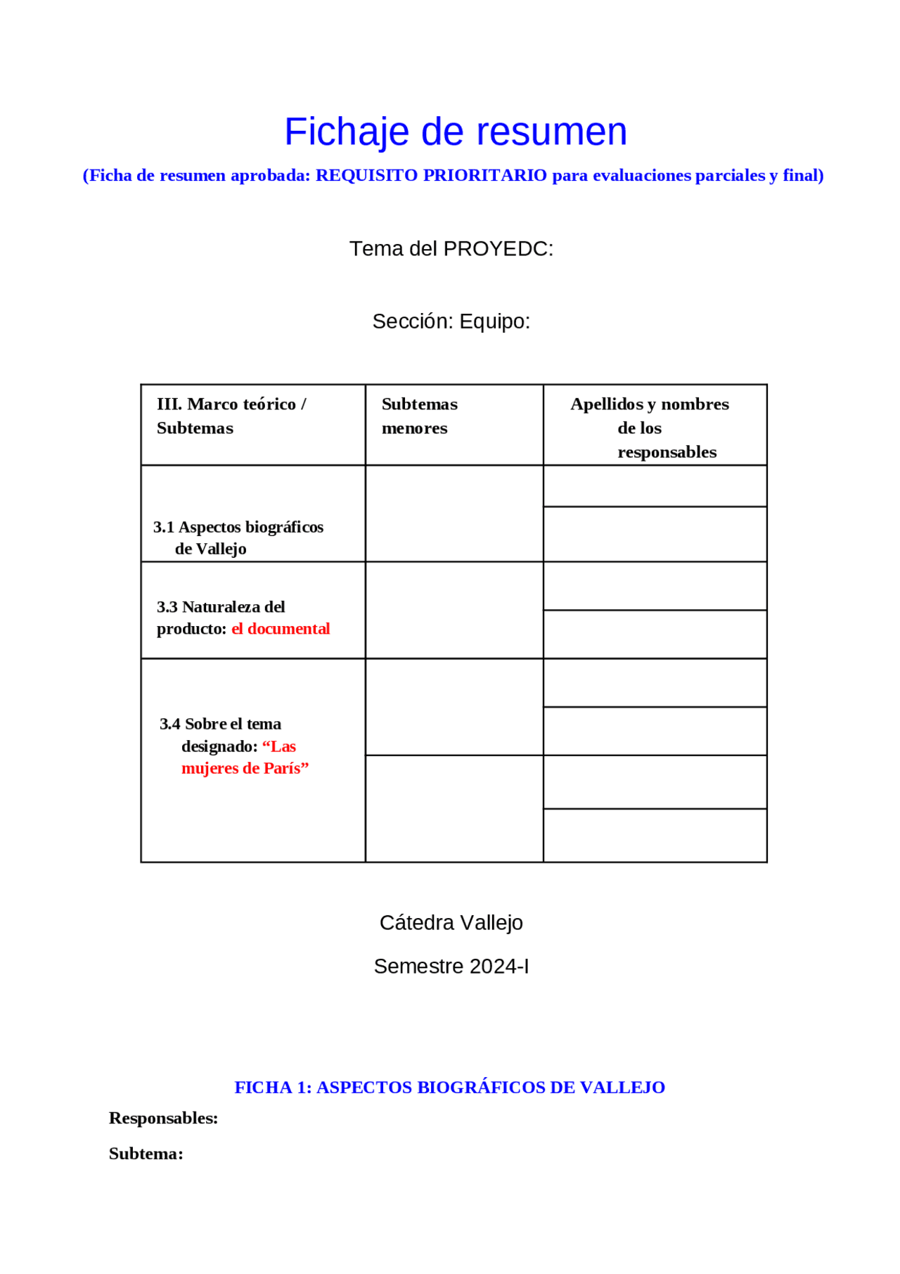 ficha de resumen para datos relevantes | Guías, Proyectos ...
