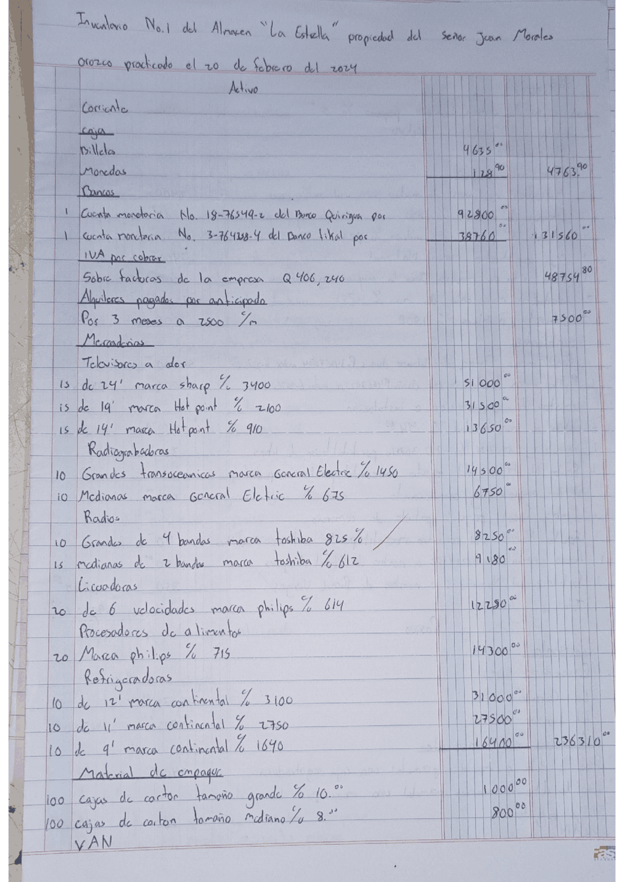 Ejercicio de contabilidad | Ejercicios de Derecho | Docsity