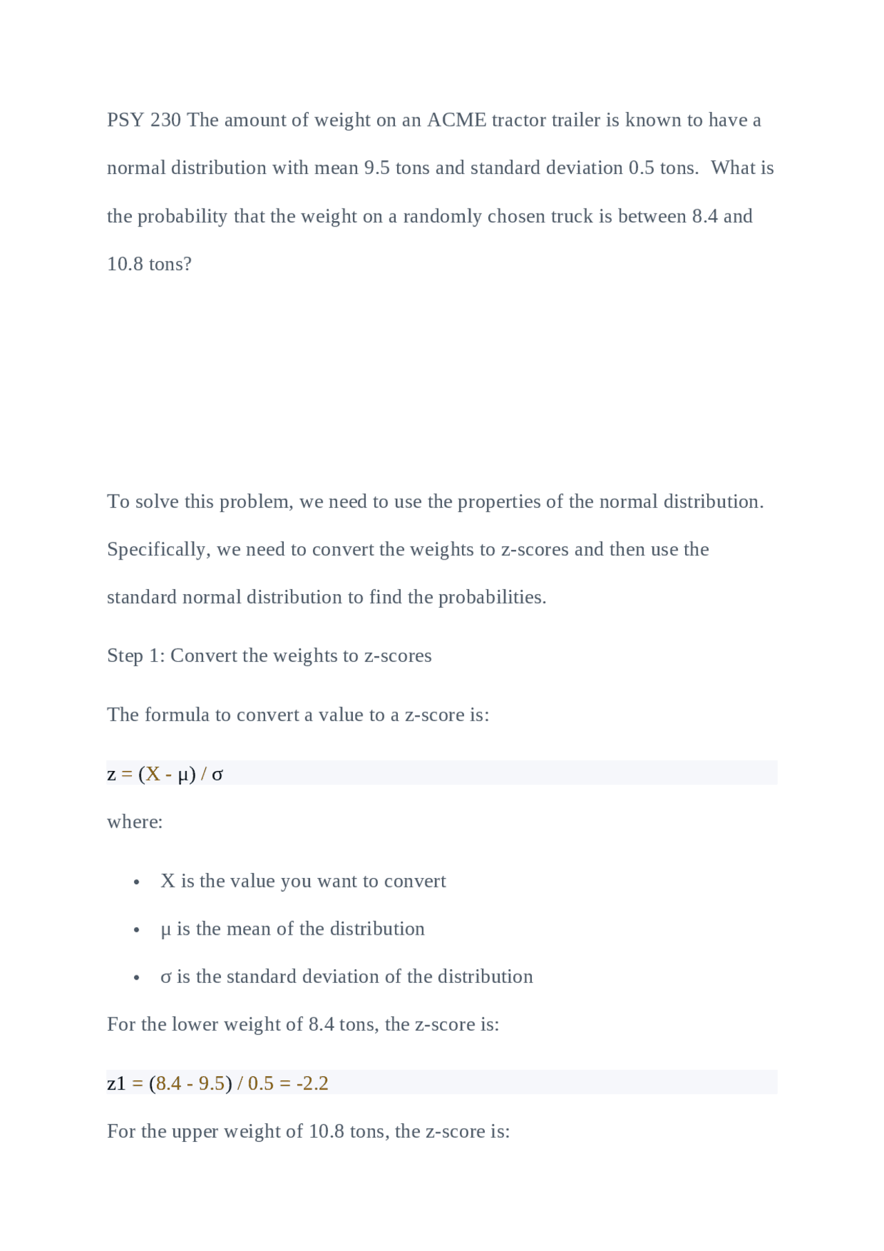 Probability Calculation for Weight Distribution in ACME Tractor ...