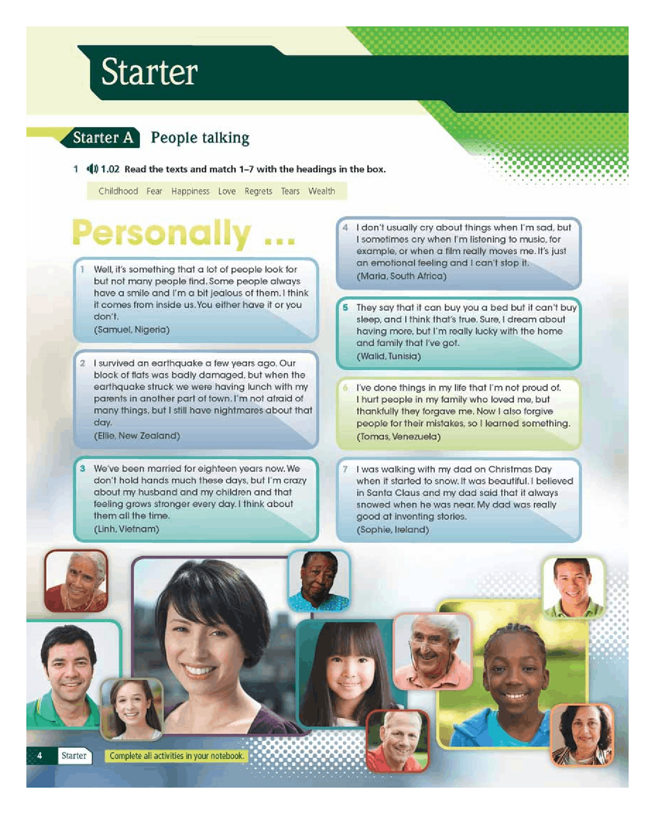 Starter Unit - People Talking | Ejercicios de Inglés | Docsity