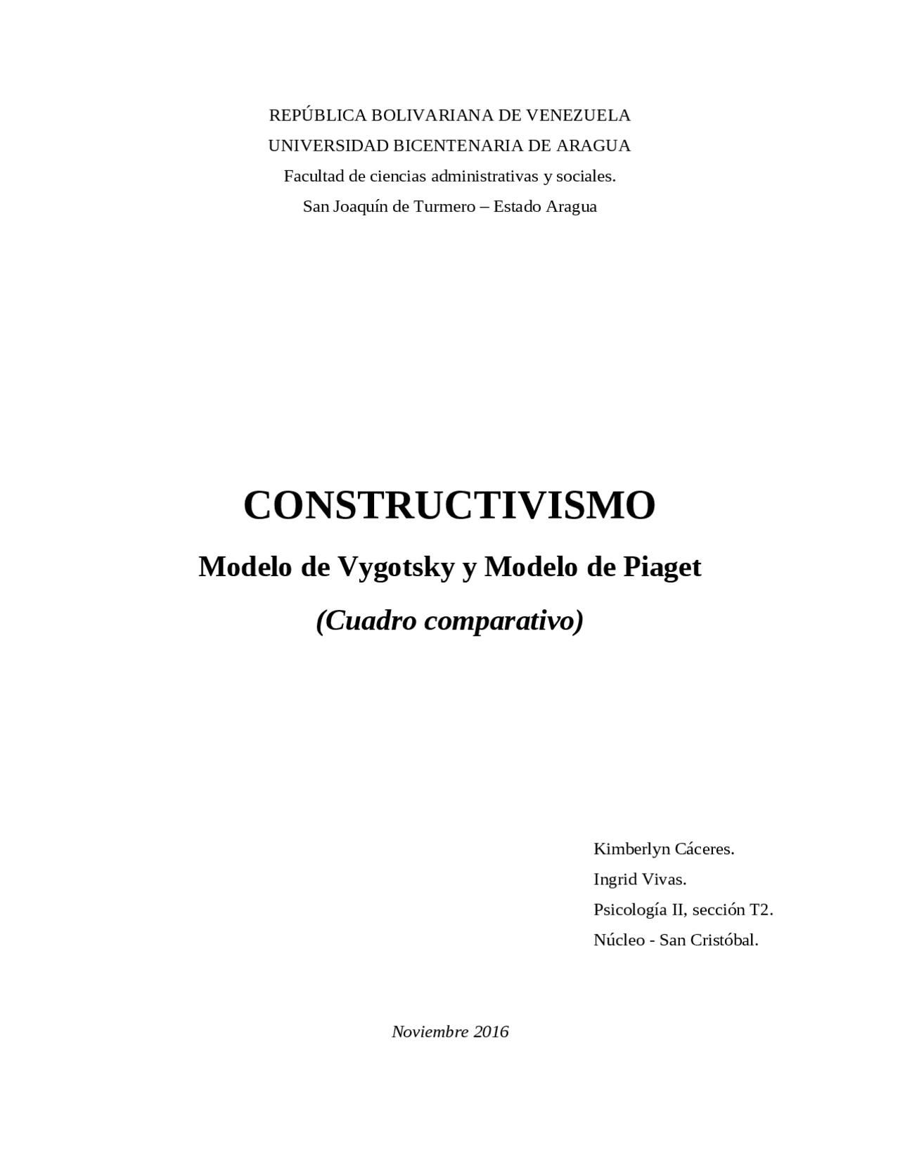 CONSTRUCTIVISMO Modelo de Vygotsky y Modelo de Piaget (Cuadro comparativo) | Esquemas y mapas ...