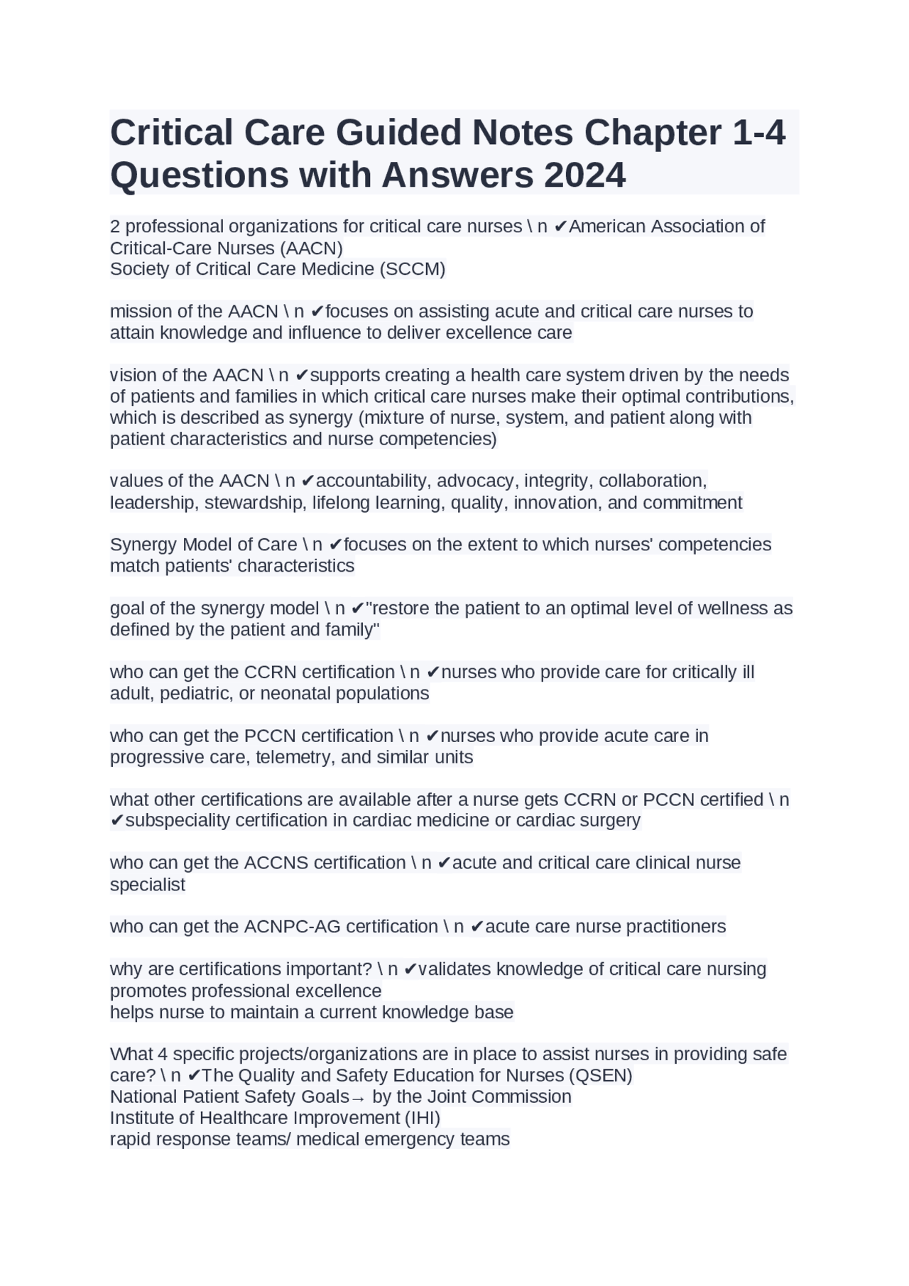 Critical Care Nursing: AACN, SCCM, QSEN, IHI, Bioethics Committees, and ...