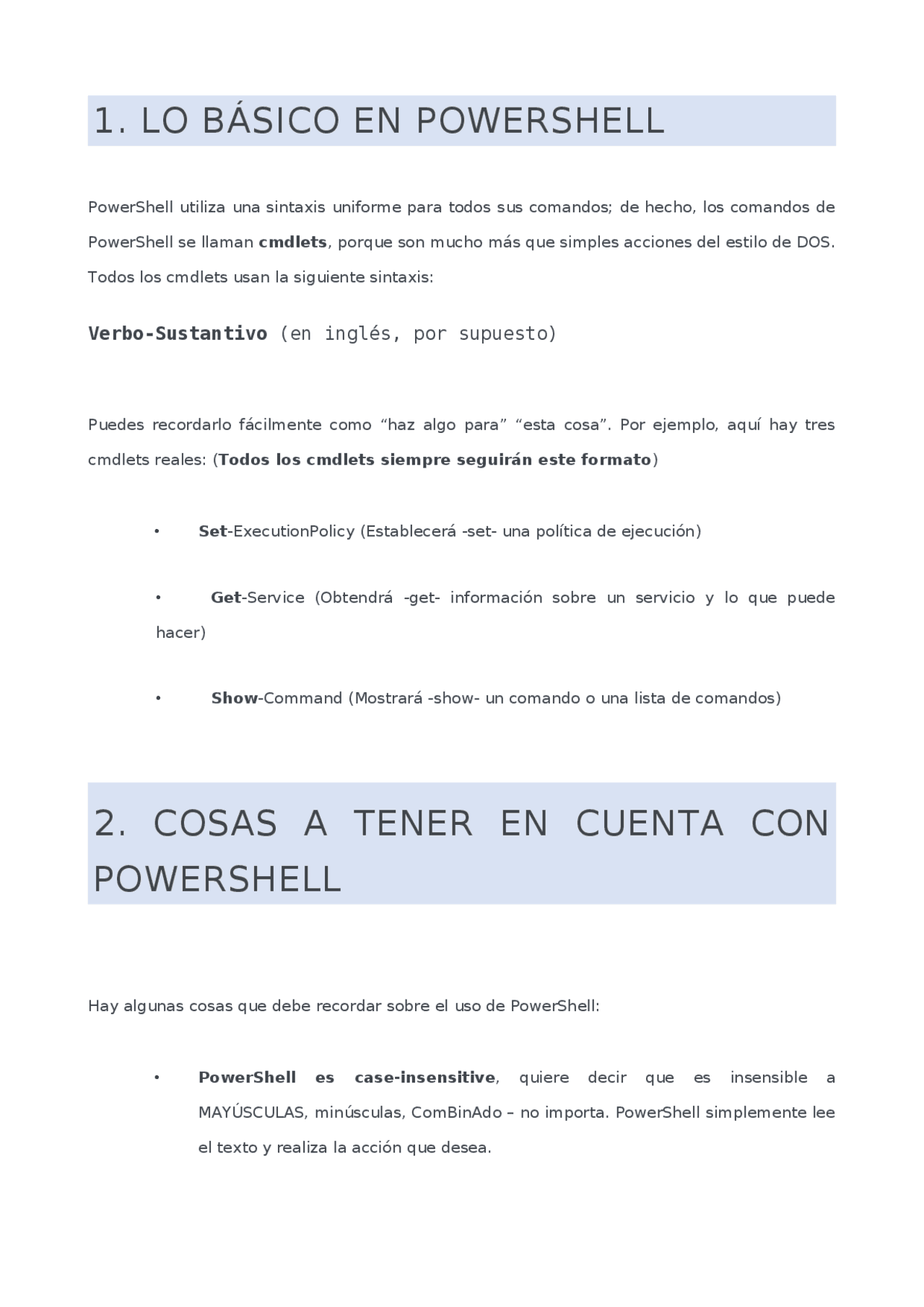 Introducción a Powershell de Windows | Resúmenes de Informática | Docsity
