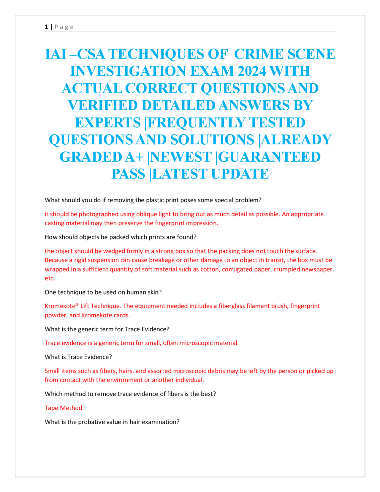 Understanding Physical Evidence and Forensic Science | Exams Nursing ...