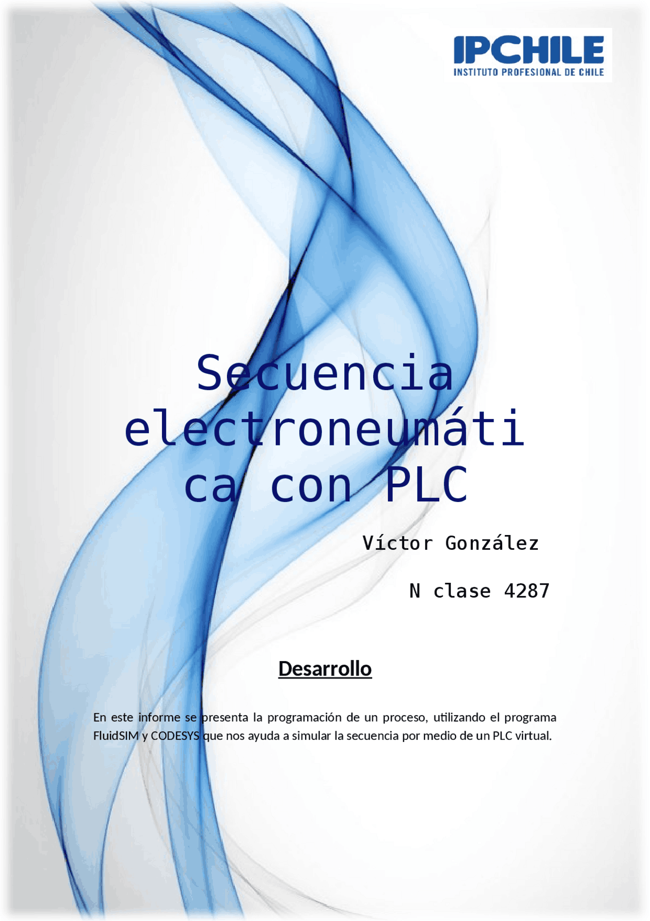 Secuencia electroneumática con PLC | Exámenes de Electrotecnia | Docsity