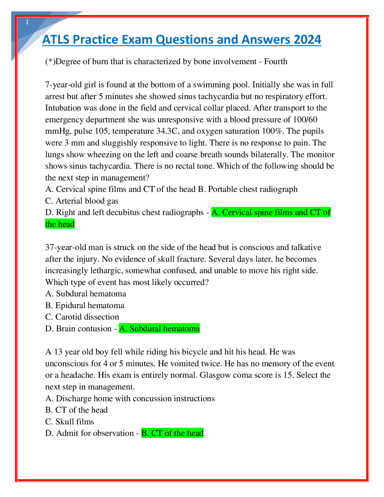 Trauma Management: Head, Spine, and Abdominal Injuries | Exams Nursing ...