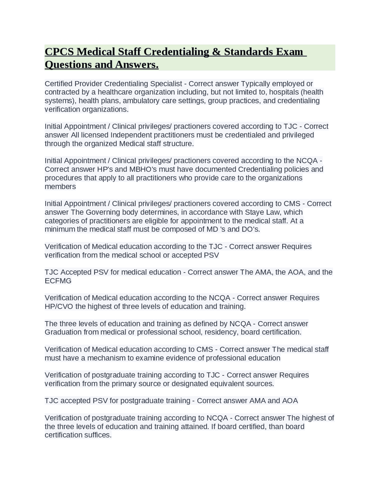 Healthcare Credentialing Verification Standards: TJC, NCQA, CMS, and ...