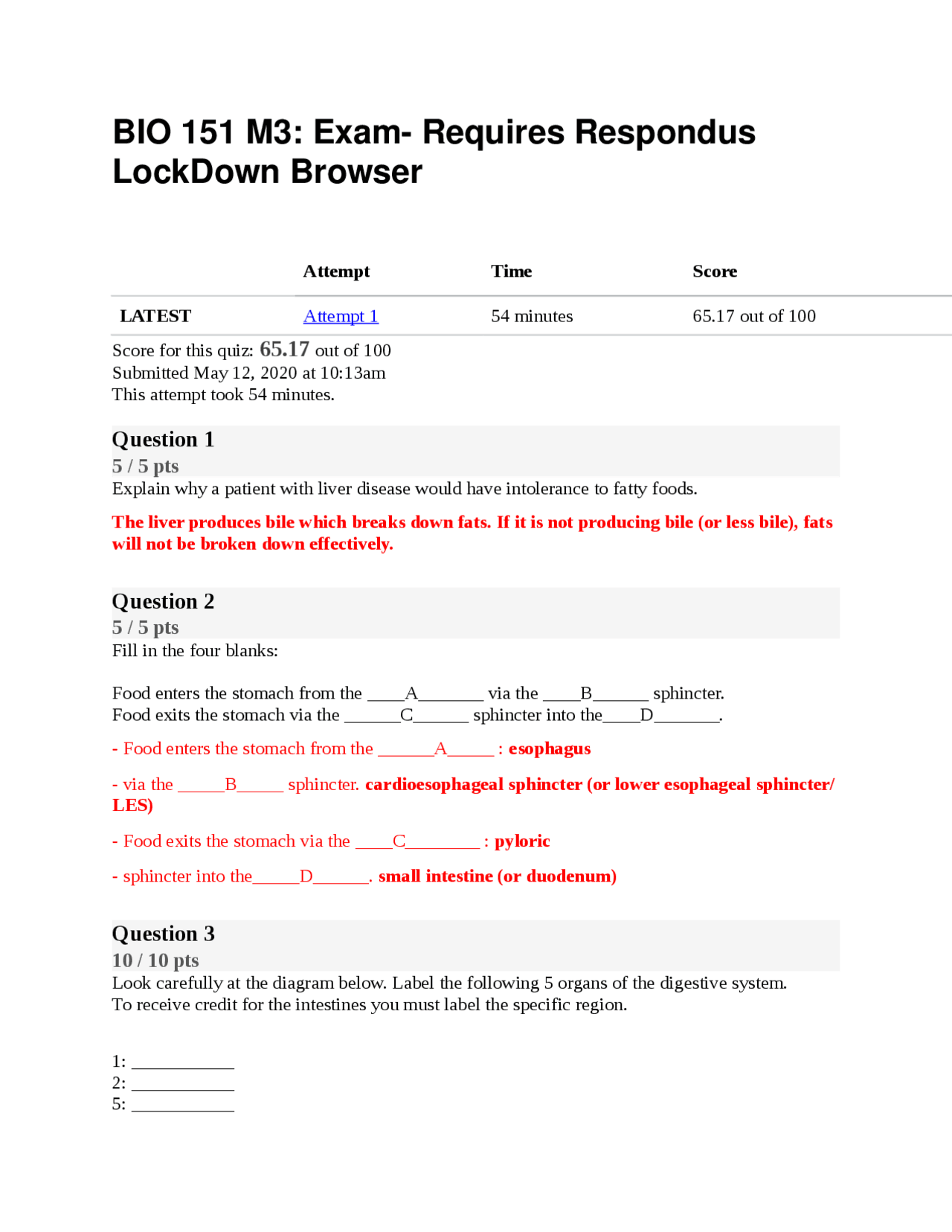 BIOD 151 Module 3 exam SPRING 2024 Portage learning | Quizzes Biology ...