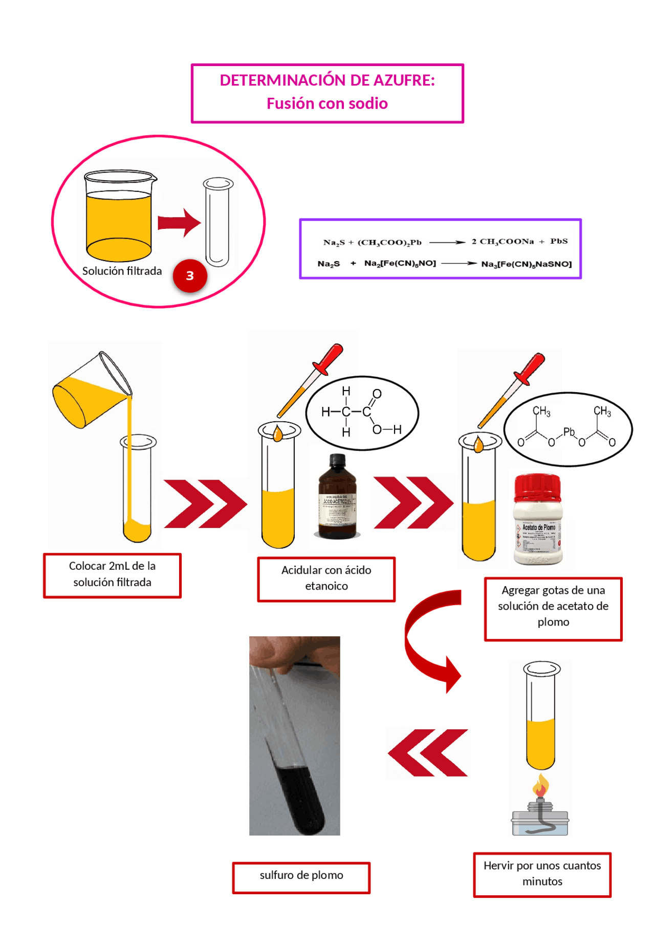procedimiento de determinacion de azufre | Esquemas y mapas ...