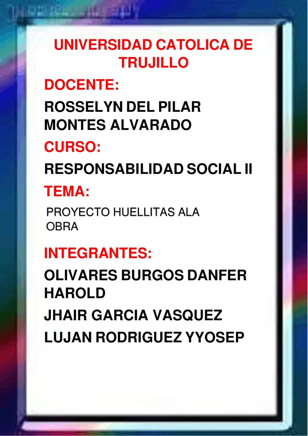 huellitas proyecto de ayuda socia | Esquemas y mapas conceptuales de Humanidades | Docsity