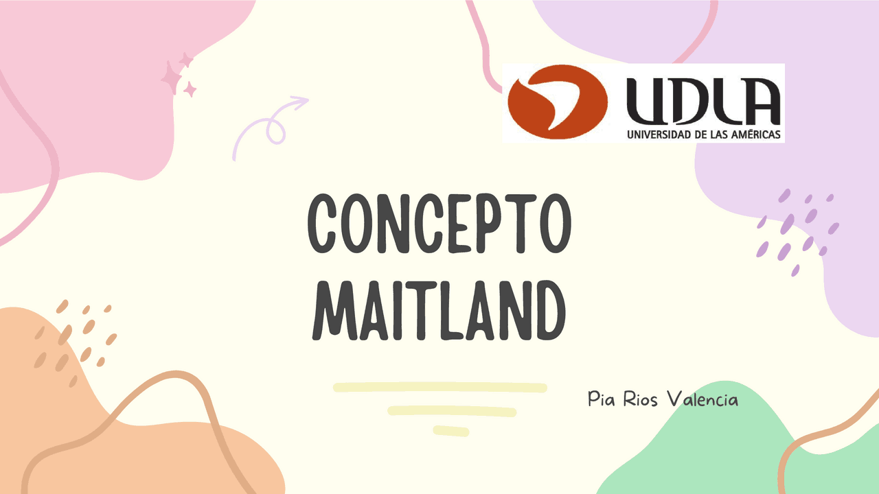 ppt concepto Maitland | Esquemas y mapas conceptuales de Fisioterapia | Docsity