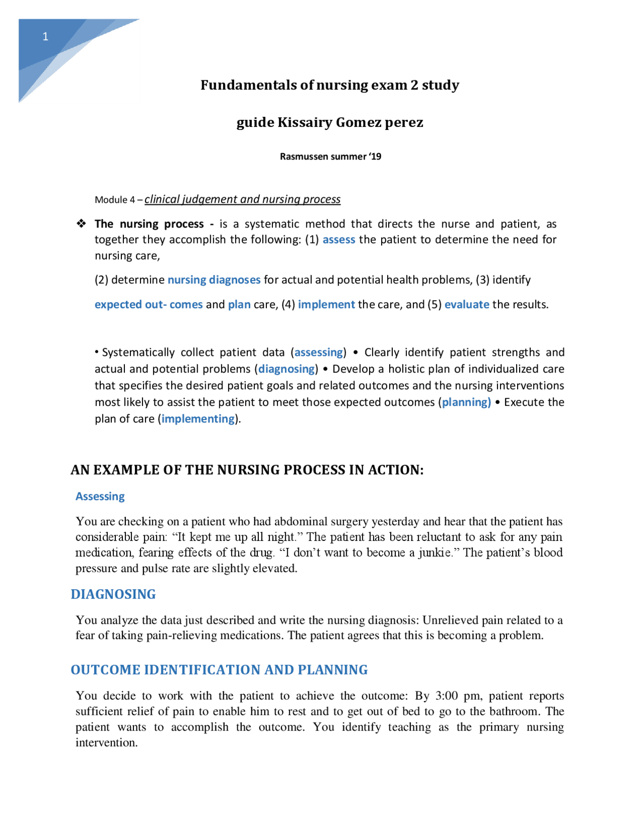 Fundamentals of Nursing: Clinical Judgement and Nursing Process Study ...
