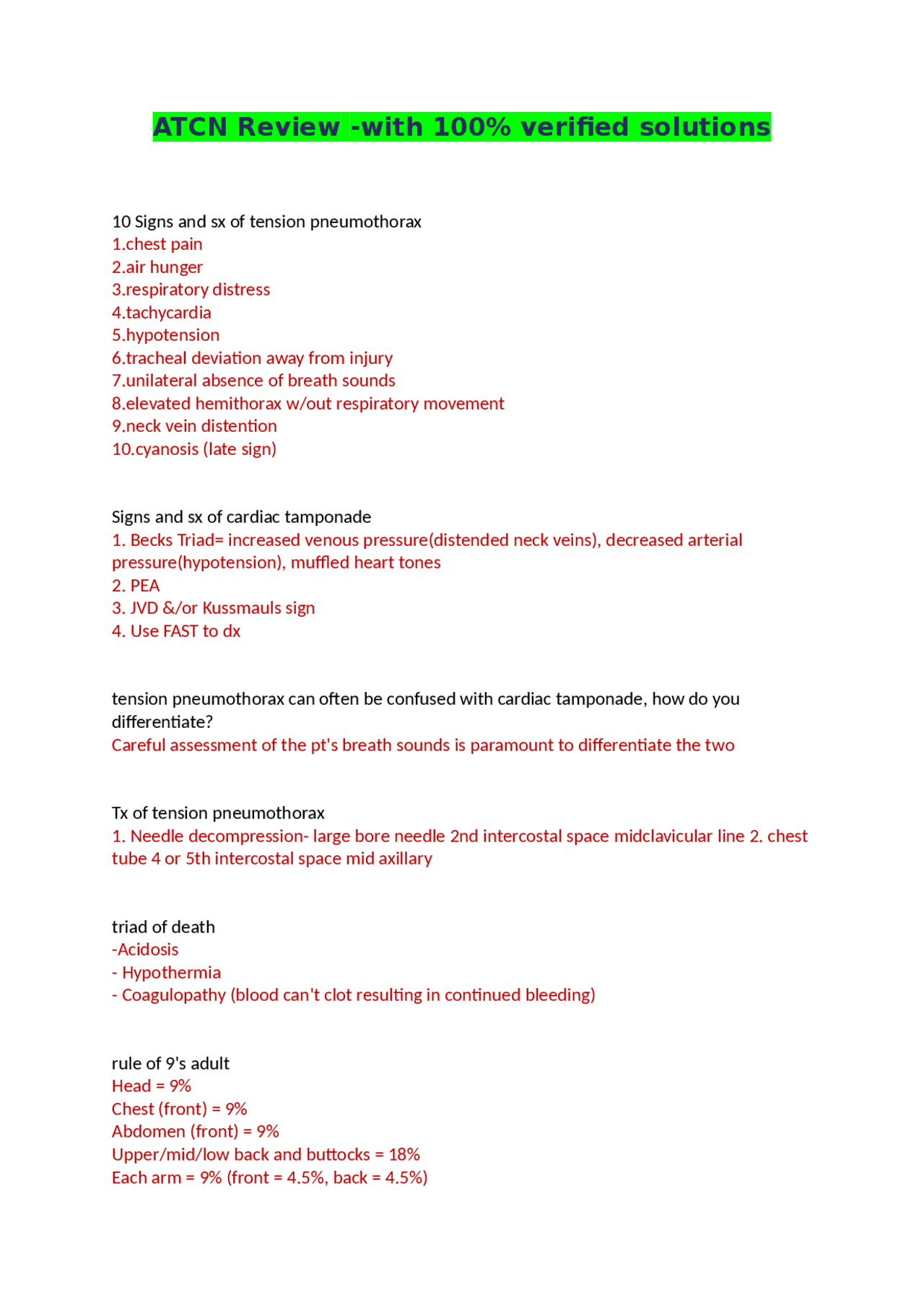 ATCN Review -with 100% verified solutions.docx | Exams Advanced ...