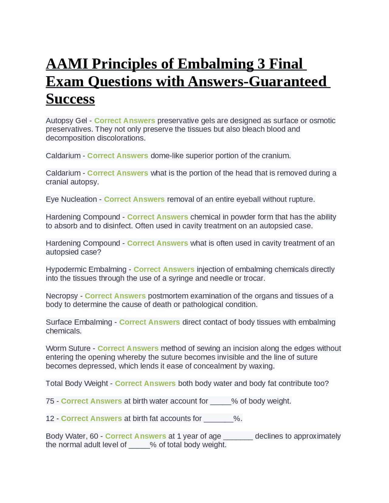 Embalming Techniques and Chemistry: A Comprehensive Guide | Exams ...