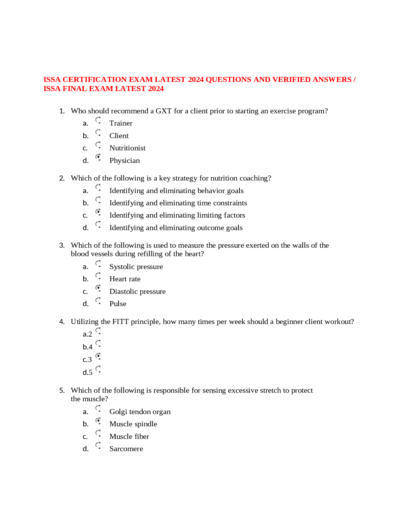 ISSA CERTIFICATION EXAM LATEST 2024 QUESTIONS AND VERIFIED ANSWERS ...