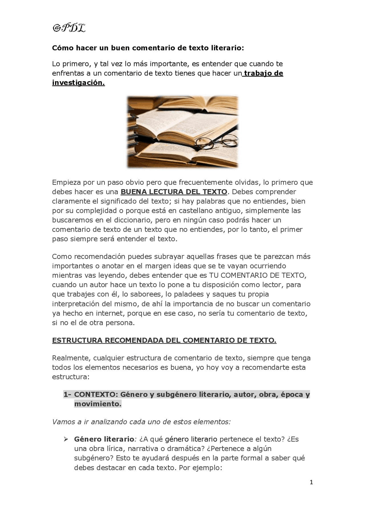 comentario de texto literario | Guías, Proyectos, Investigaciones de Lengua y Literatura | Docsity