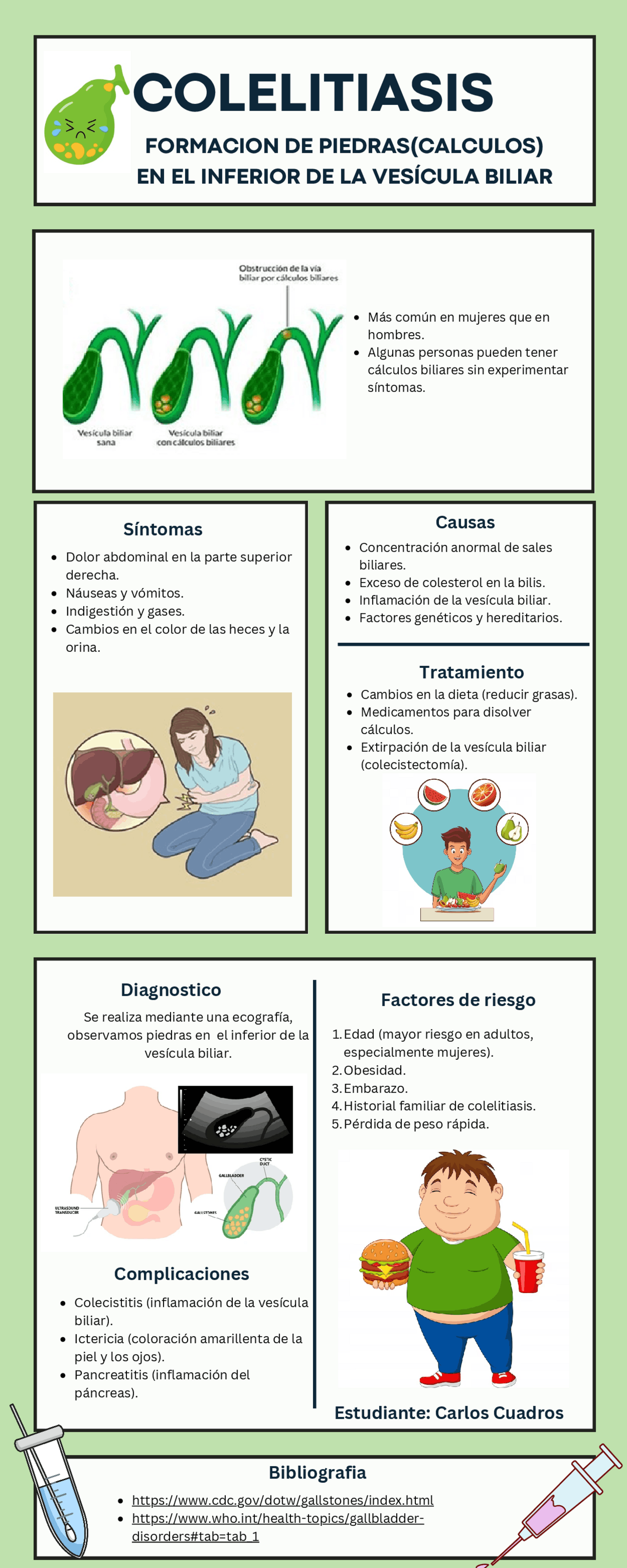 COLELITIASIS folleto | Apuntes de Anatomía | Docsity
