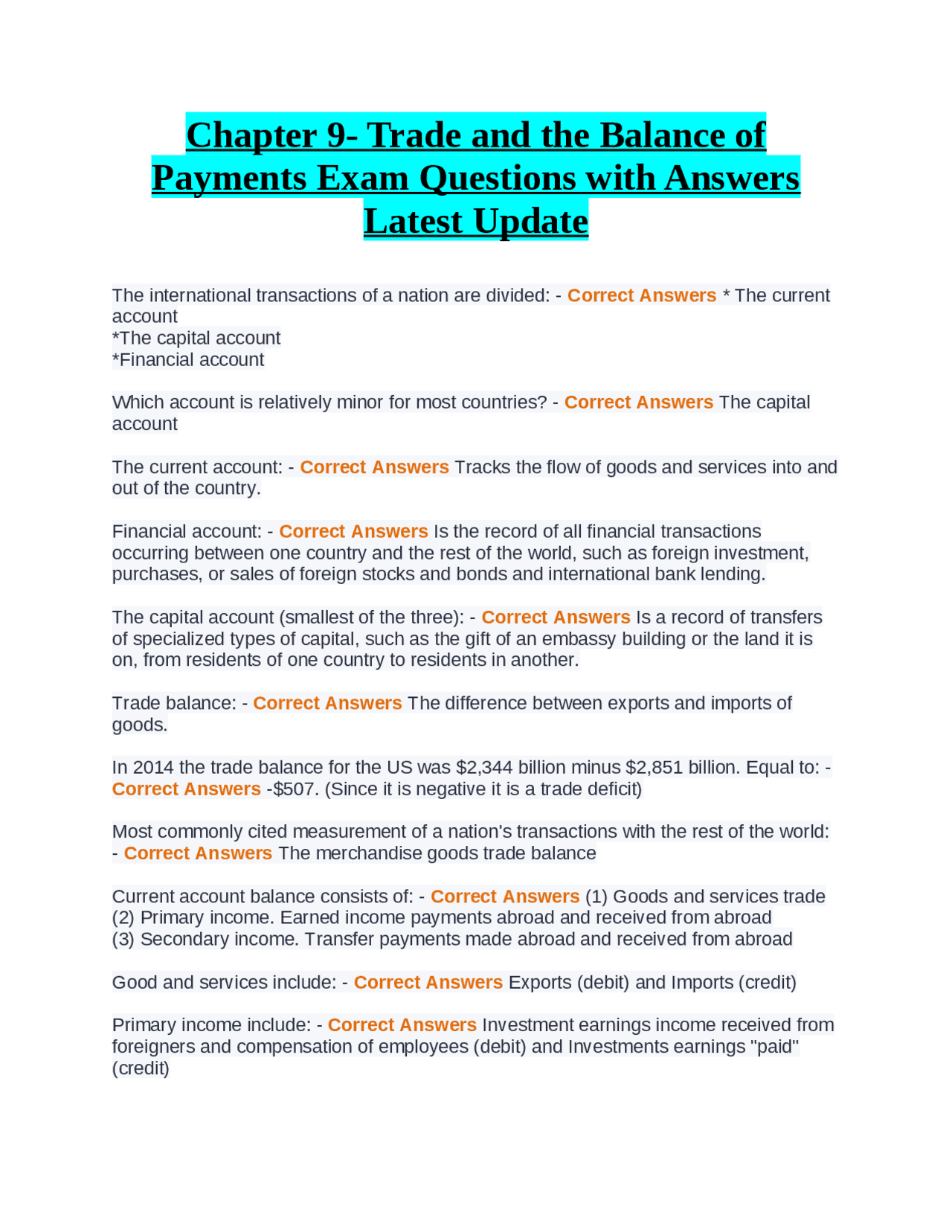 Trade and Balance of Payments: An Examination of International ...