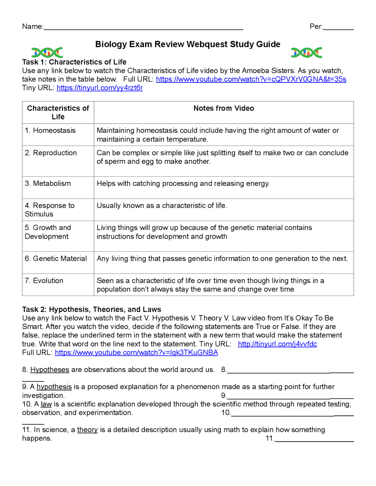 Exploring the Fundamentals of Biology: Hypothesis, Theories, and Laws ...