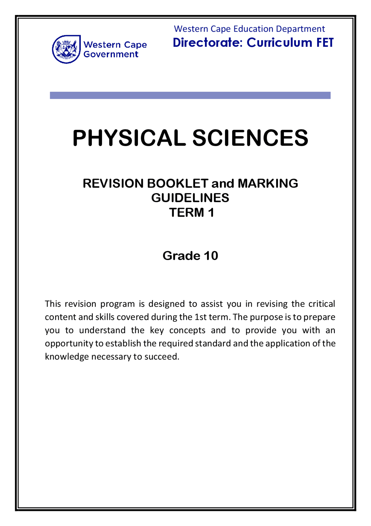Physics term 1 revision | Exams Physics | Docsity