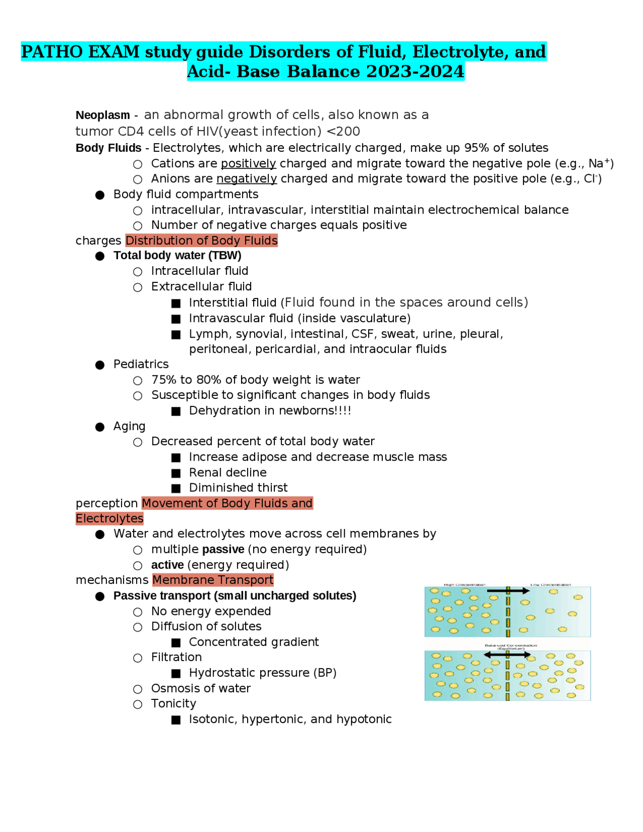 Pathophysiology of Fluid, Electrolyte, and Acid-Base Balance Study ...