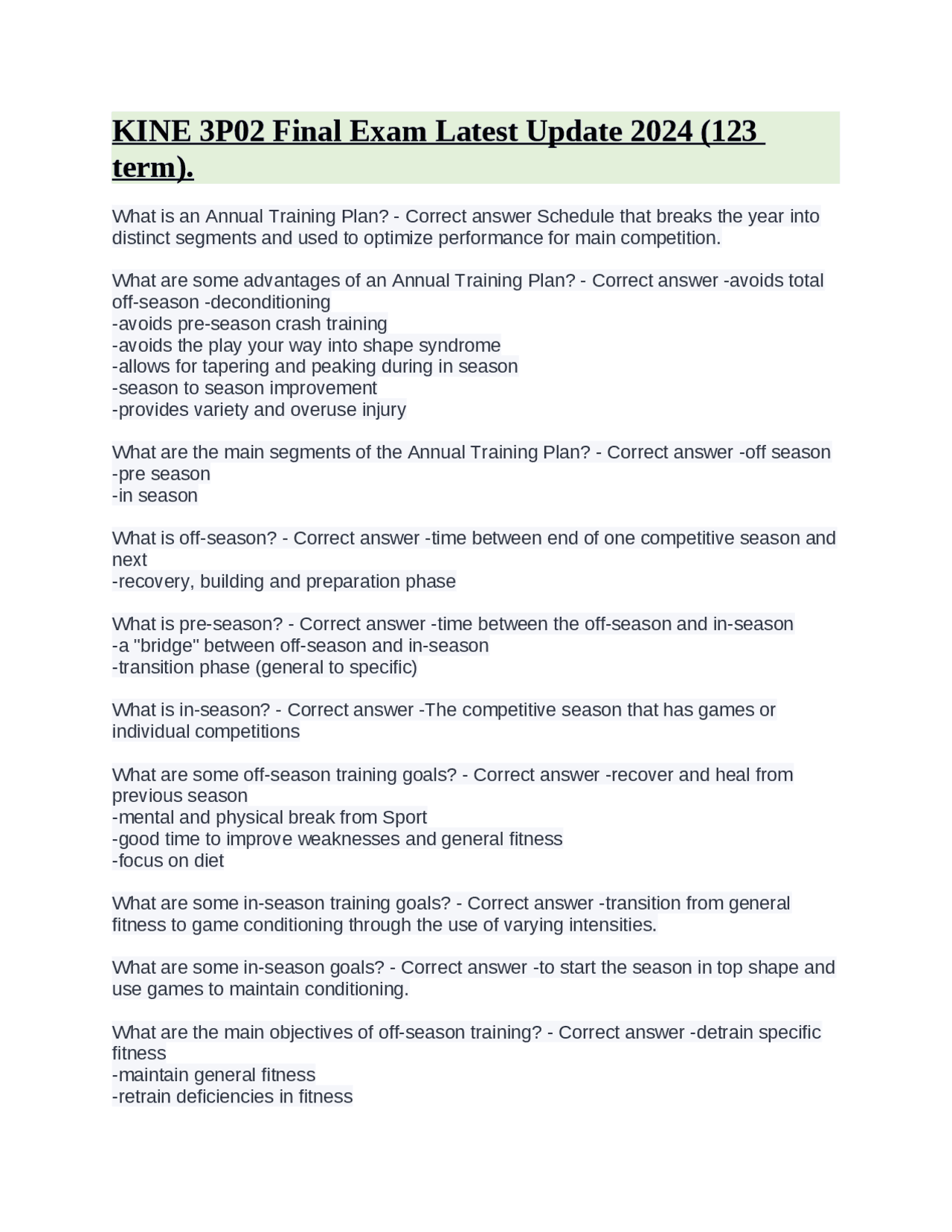 Annual Training Plan and Periodization for Athletes | Exams Kinetics of ...