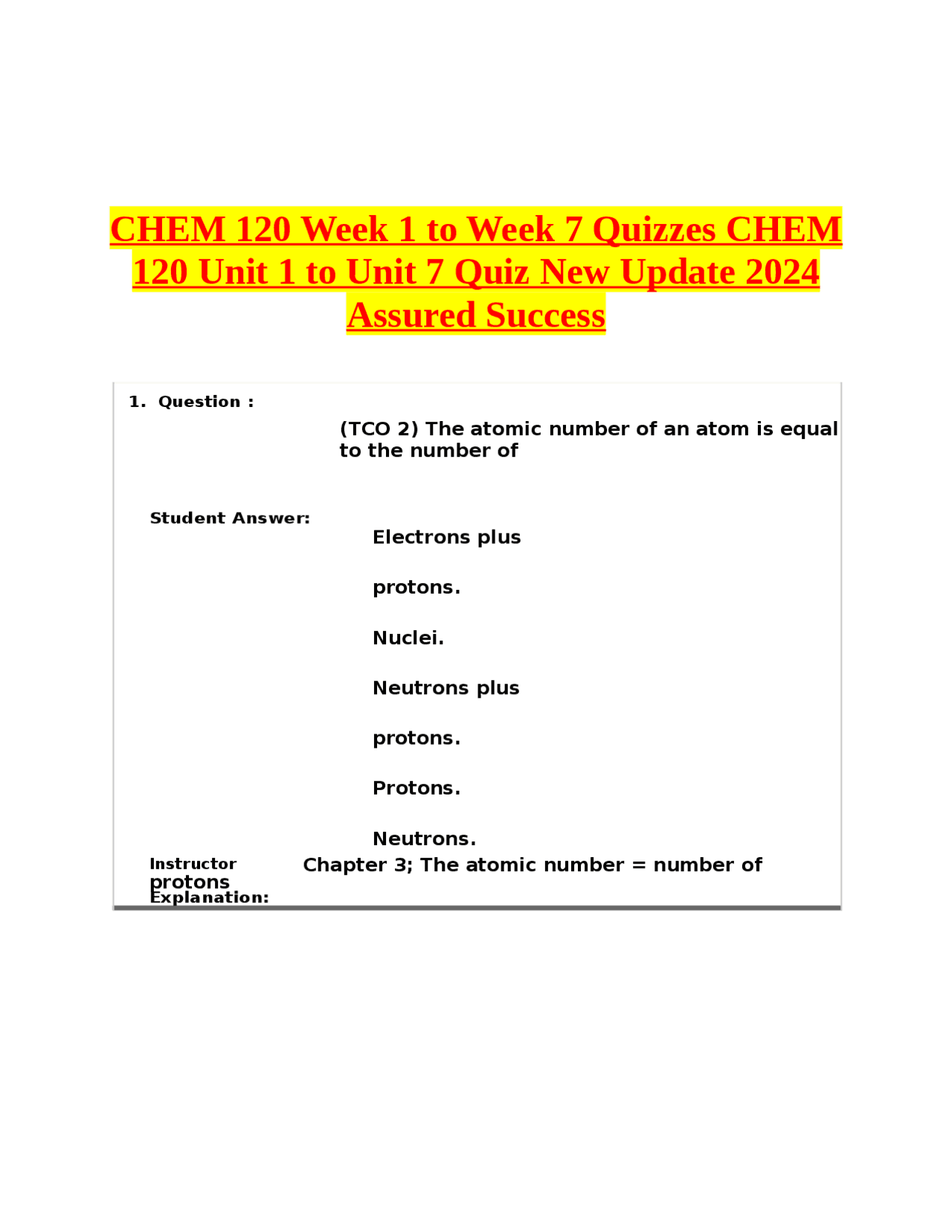 Chemistry Study Notes: Multiple Choice Questions and Solutions | Exams ...
