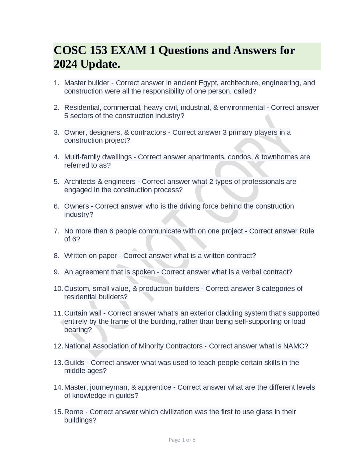 COSC 153 Exam 1 Questions and Answers for 2024 | Exams Mathematical Methods for Numerical ...