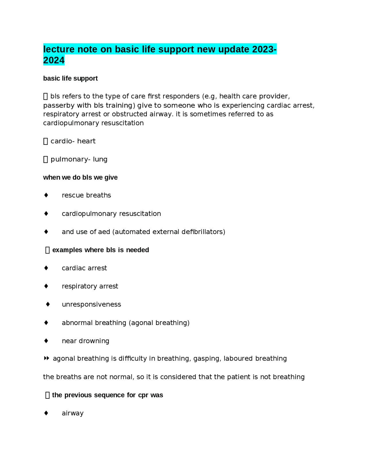 Basic Life Support (BLS) Update 2023: CPR Procedures and AED Usage ...