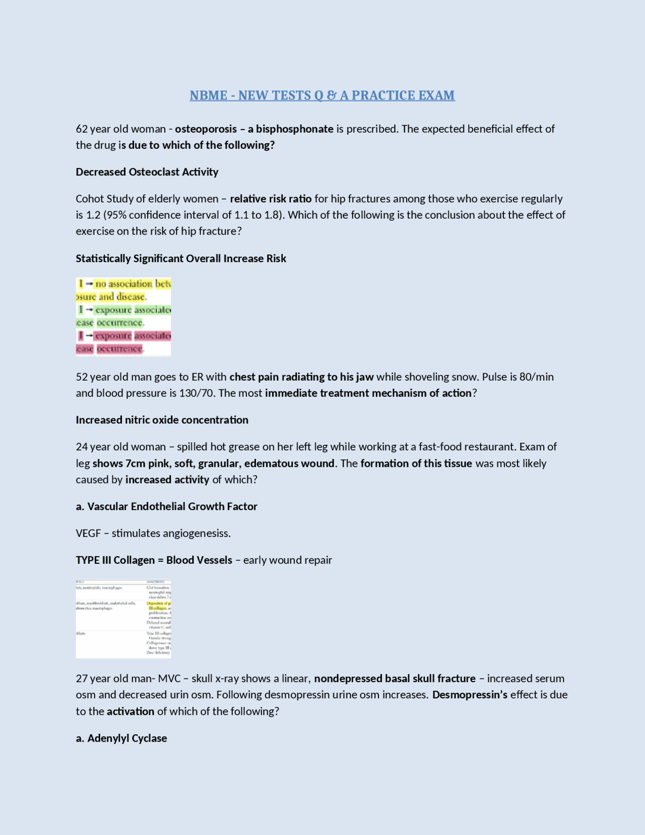 NBME - NEW TESTS Q & A PRACTICE EXAM | Exams Nursing | Docsity