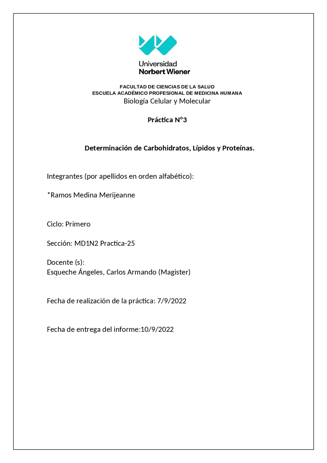 practica 3 de biología | Ejercicios de Biología Molecular | Docsity