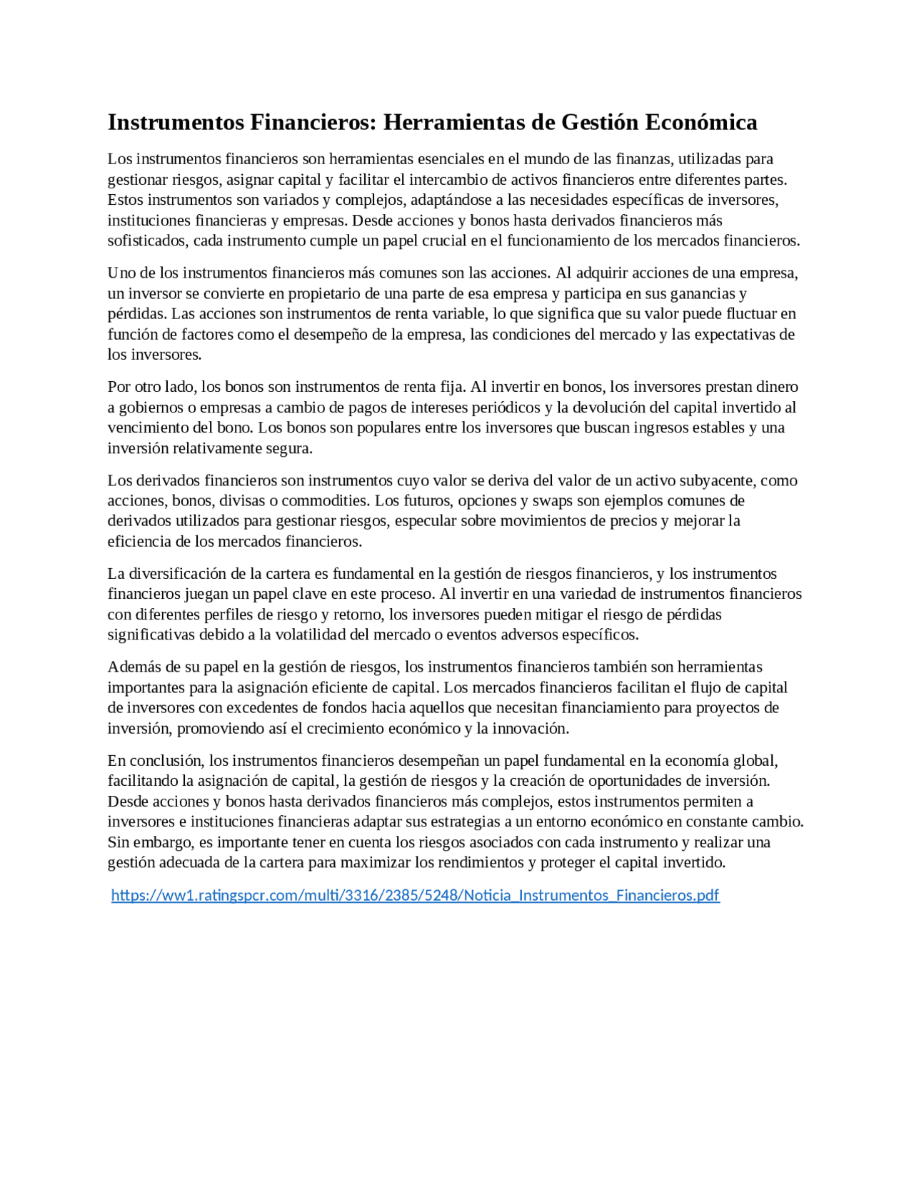 Instrumentos Financieros | Ejercicios de Contabilidad Financiera | Docsity