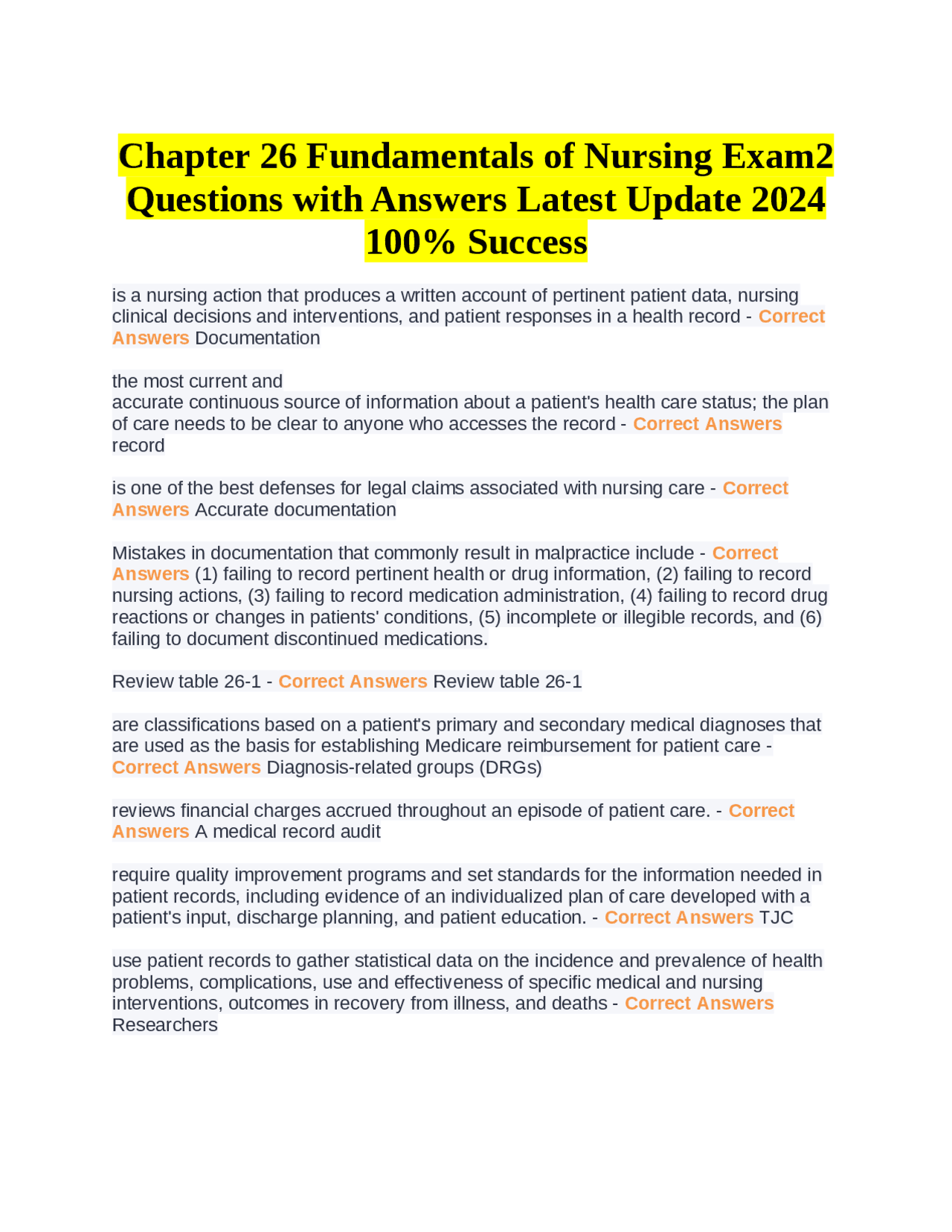 Fundamentals of Nursing: Documentation, Electronic Health Records, and ...