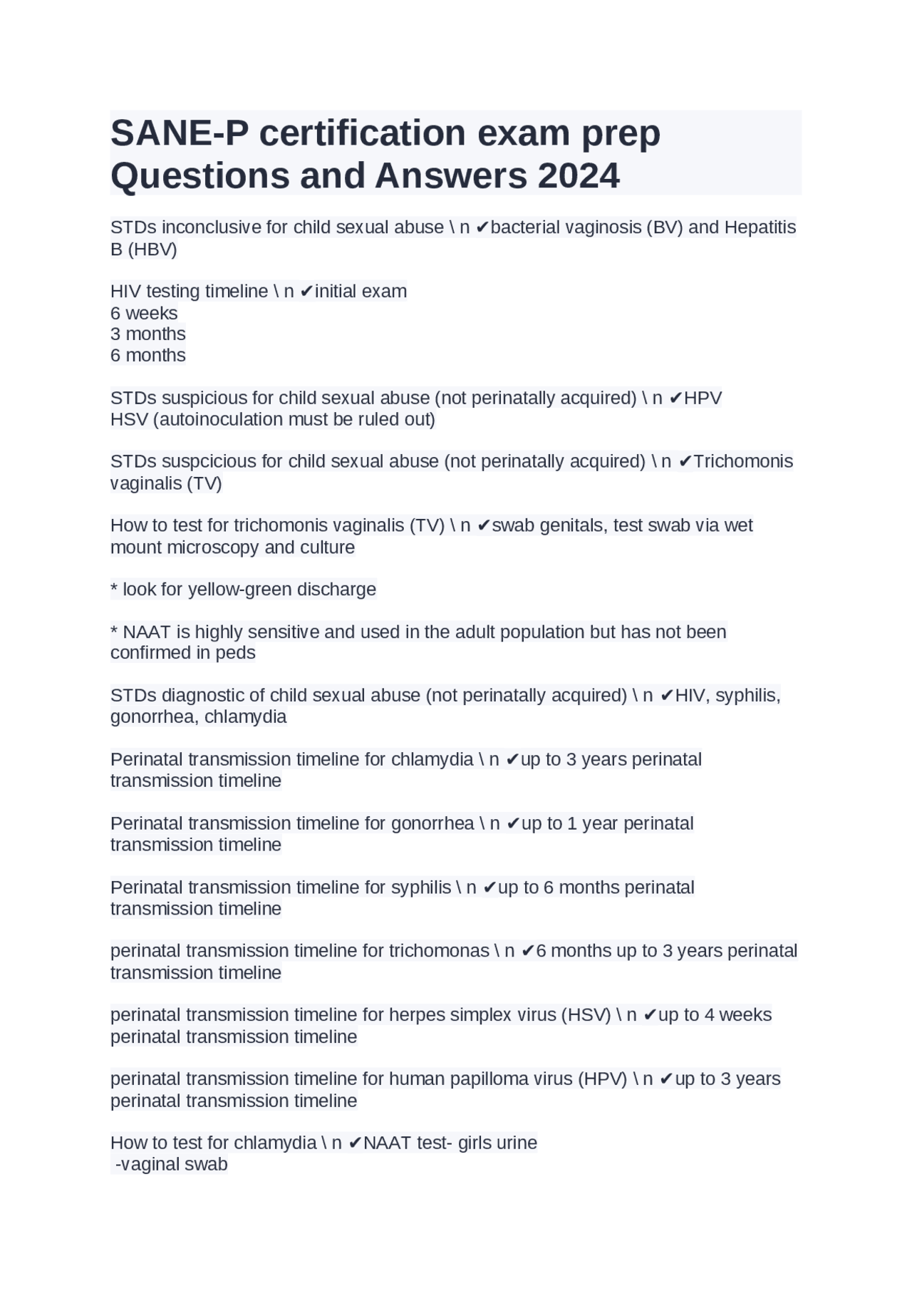 SANE-P Certification Exam Preparation: Child Sexual Abuse Forensic ...