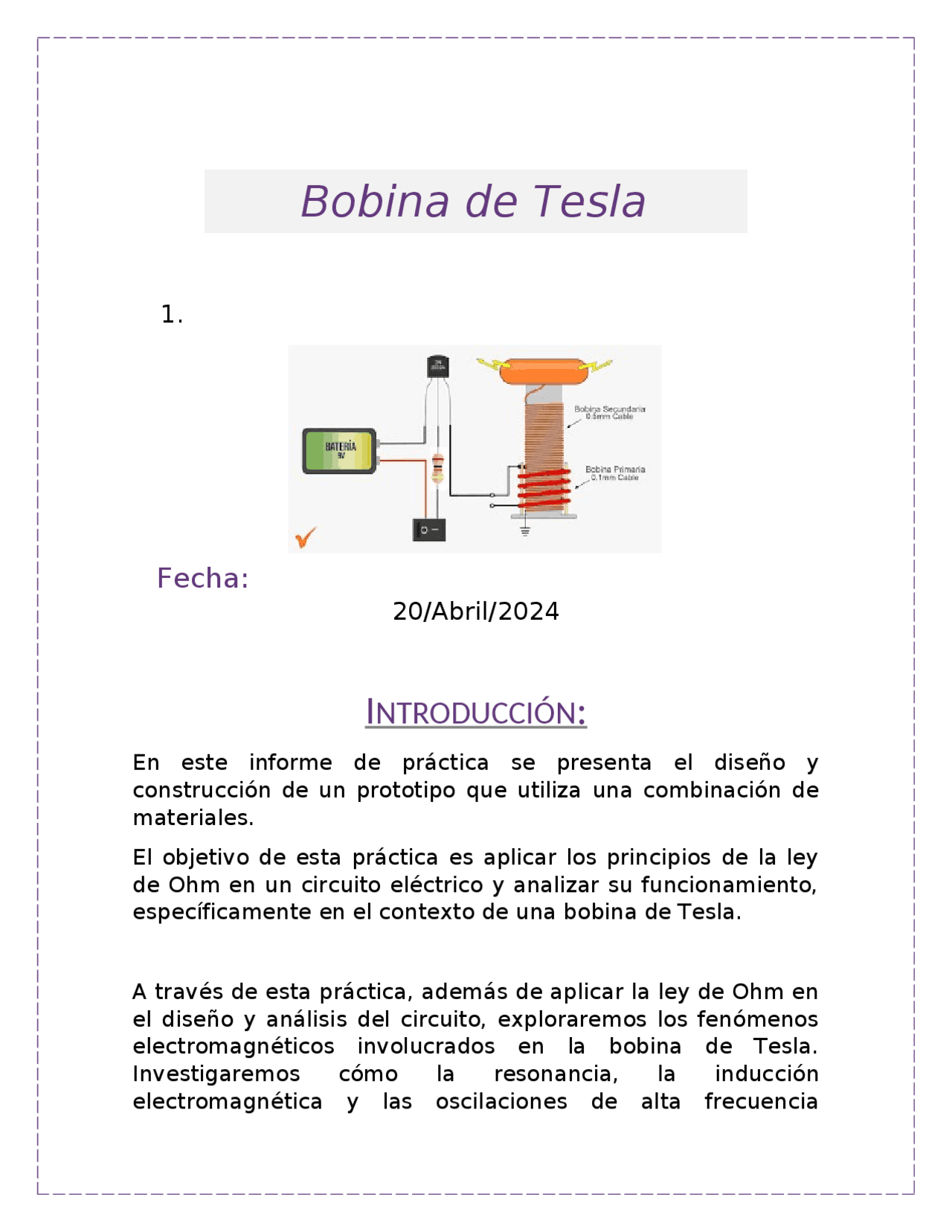 Bobina tesla conceptos y como armar | Resúmenes de Ingeniería Eléctrica ...