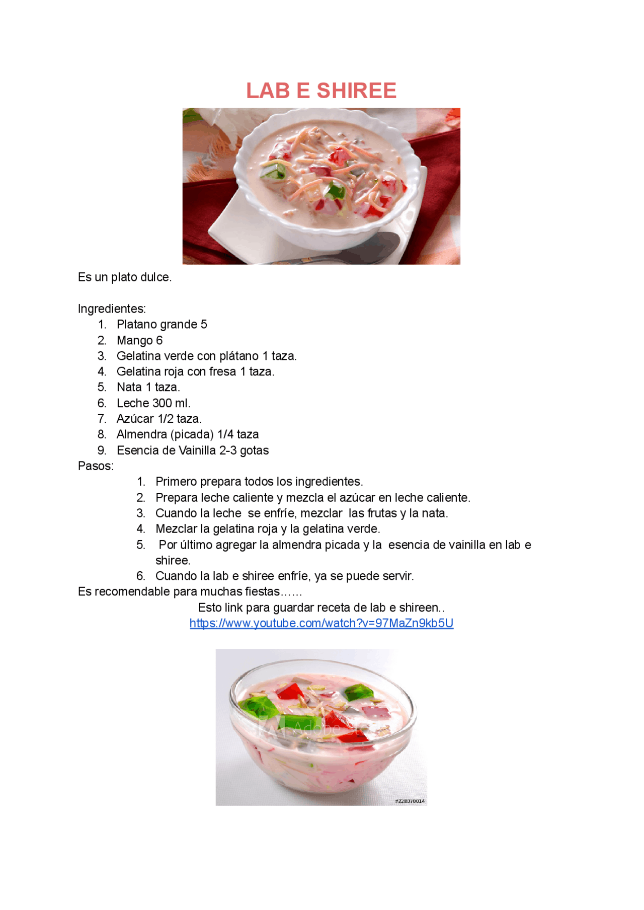 TEXTO INSTRUCTIVO RECETA | Ejercicios de Lengua y Literatura | Docsity