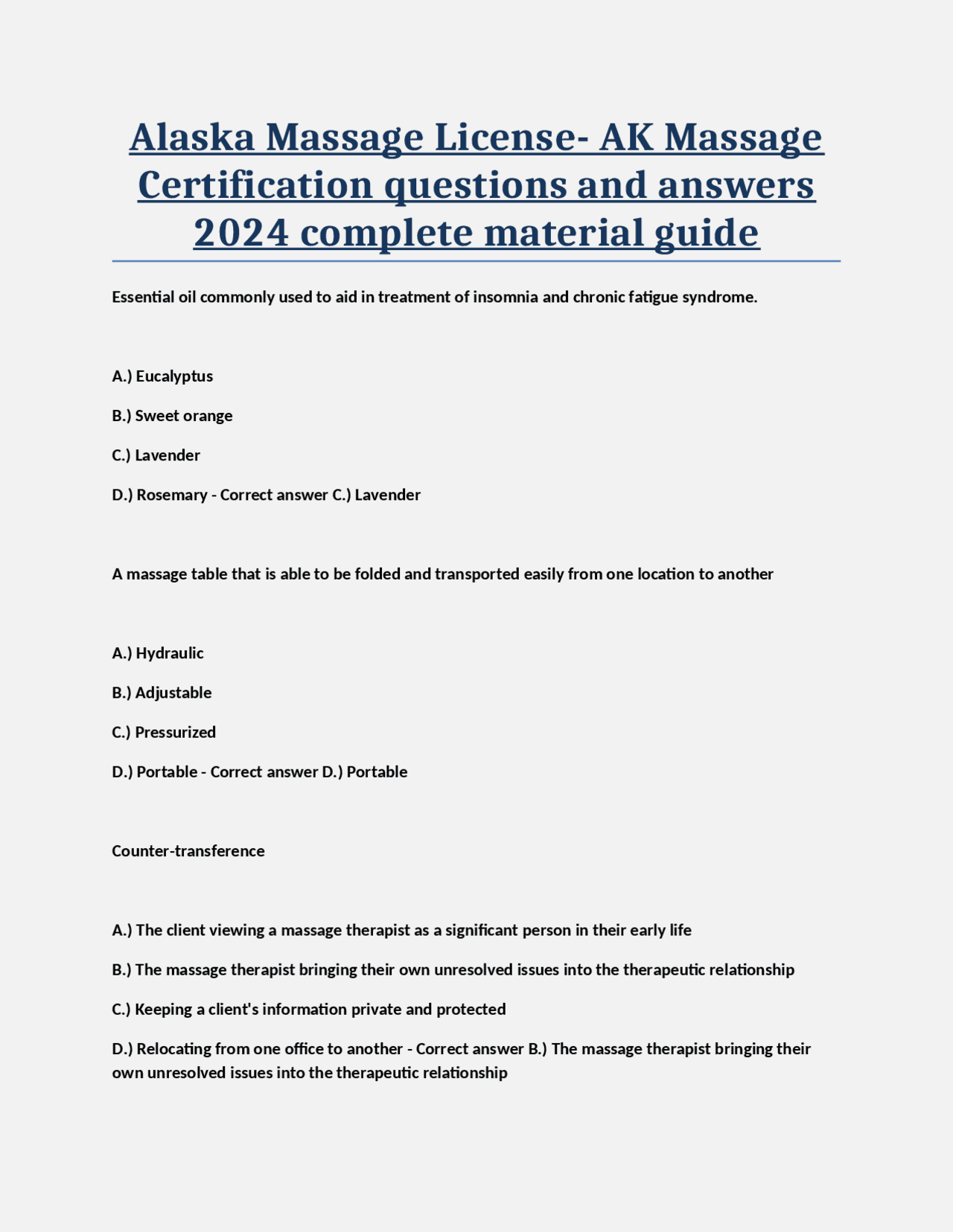 Alaska Massage License- AK Massage Certification questions and answers ...