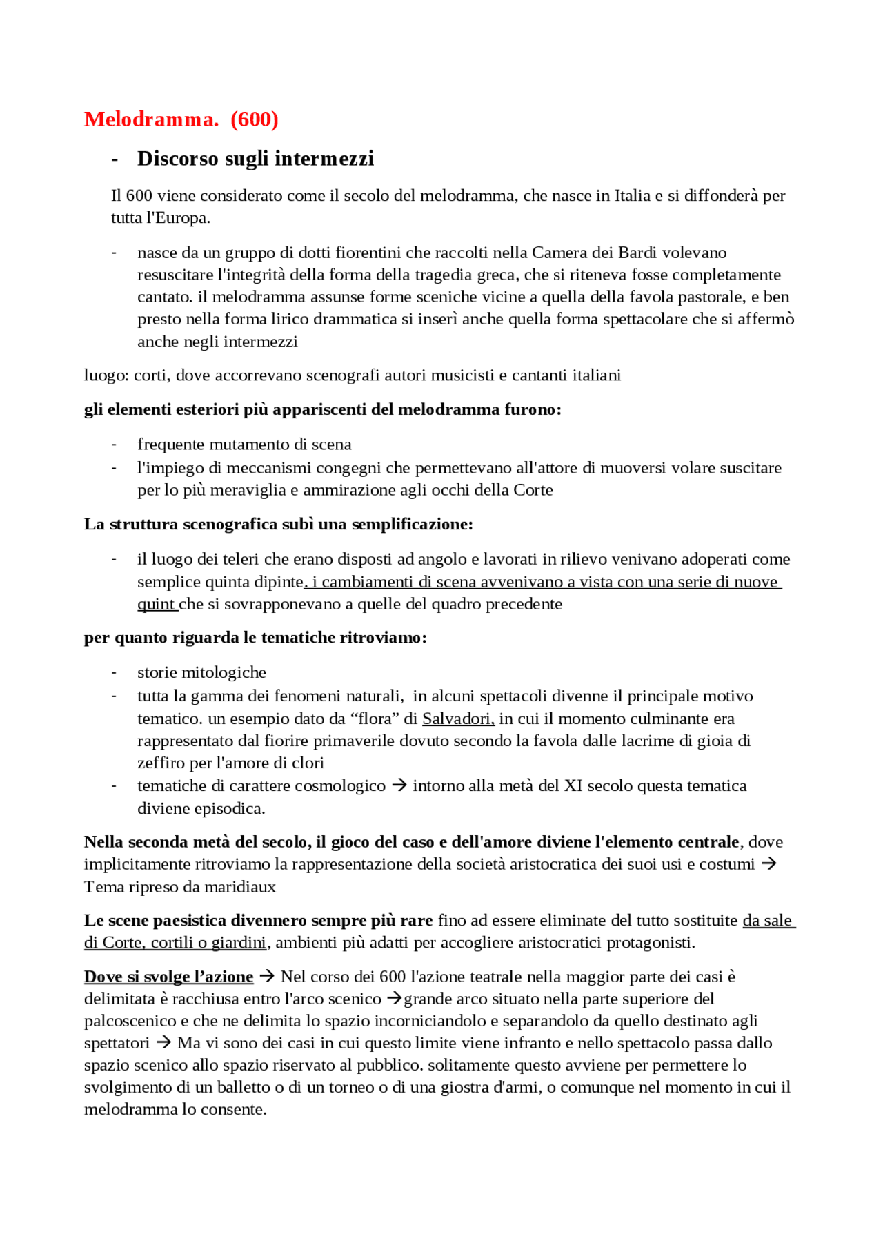 riassunto semplificatico del melodramma | Sbobinature di Storia del Teatro e dello Spettacolo ...