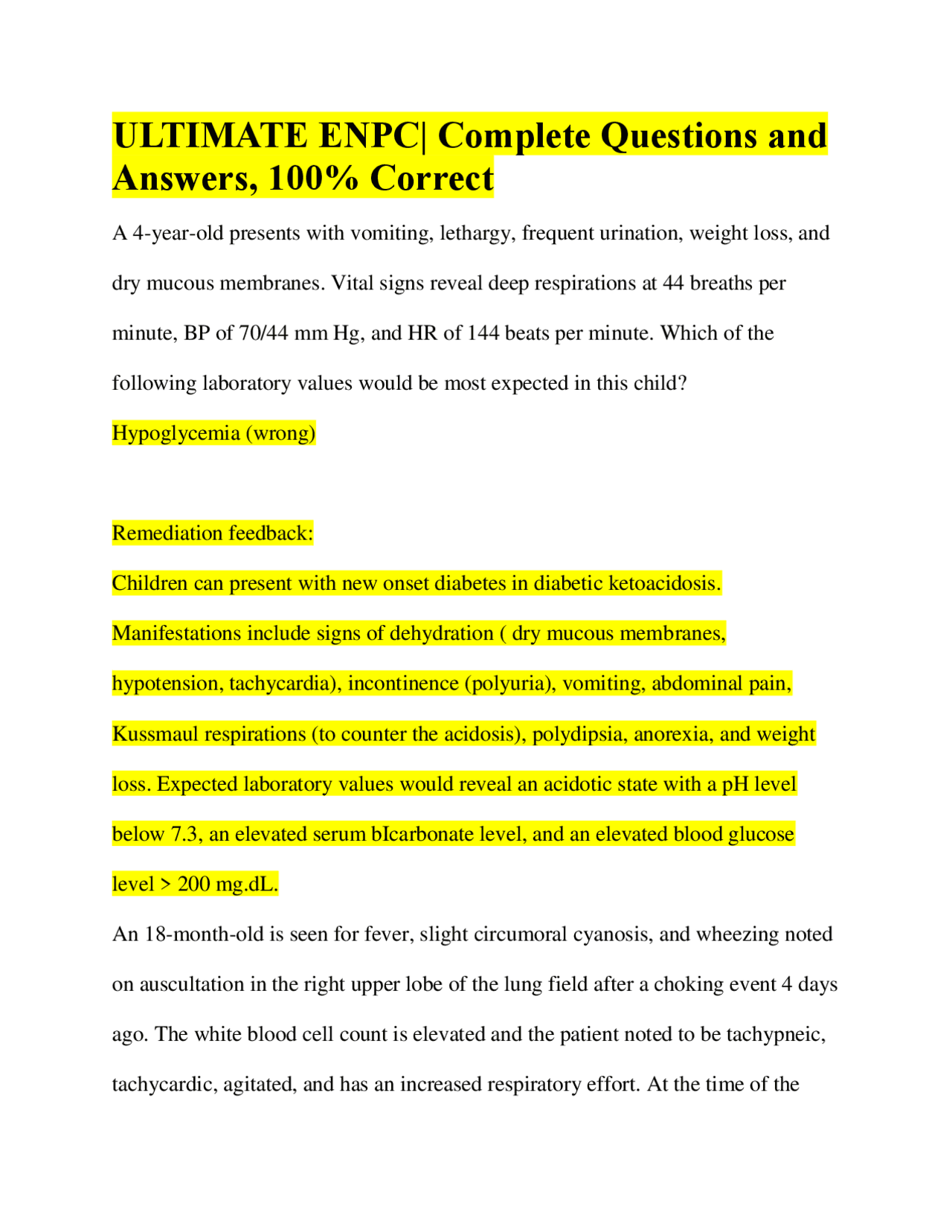ULTIMATE ENPC| Complete Questions and Answers, 100% Correct A | Exams ...