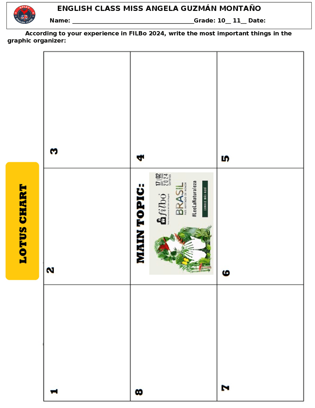 WORKSHEETS FILBO 2024 | Ejercicios de Inglés | Docsity