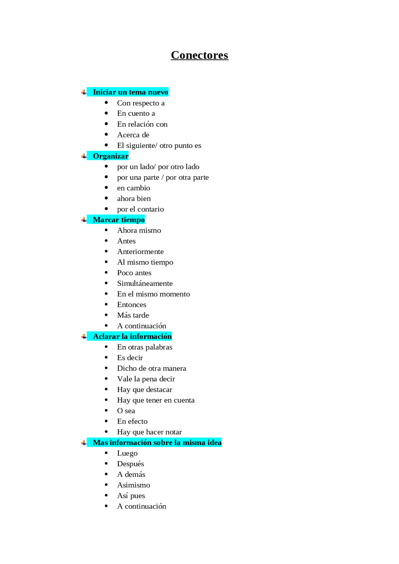 Conectores para redaccion | Esquemas y mapas conceptuales de Historia ...