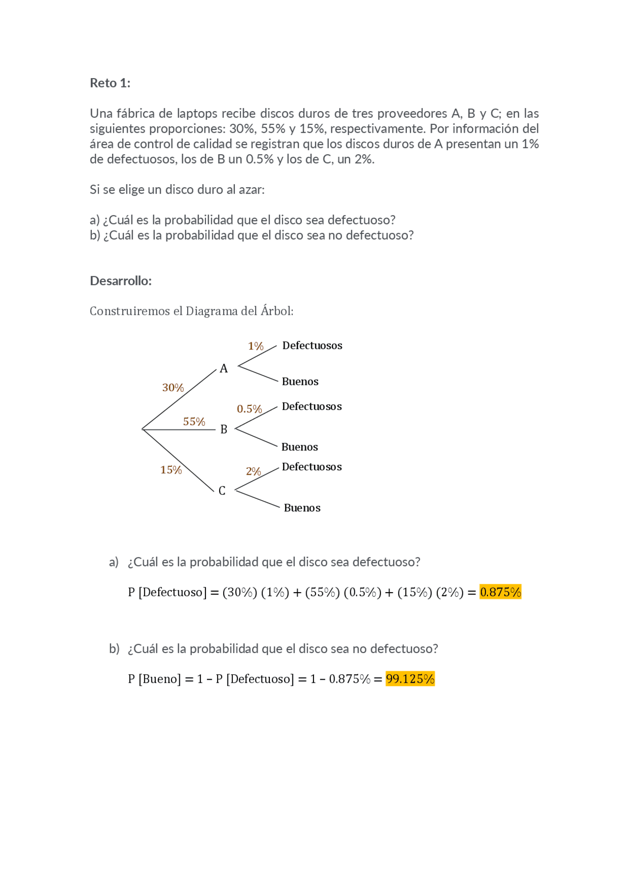 Ejercicio Reto - Teorema de Bayes | Ejercicios de Ingeniería | Docsity