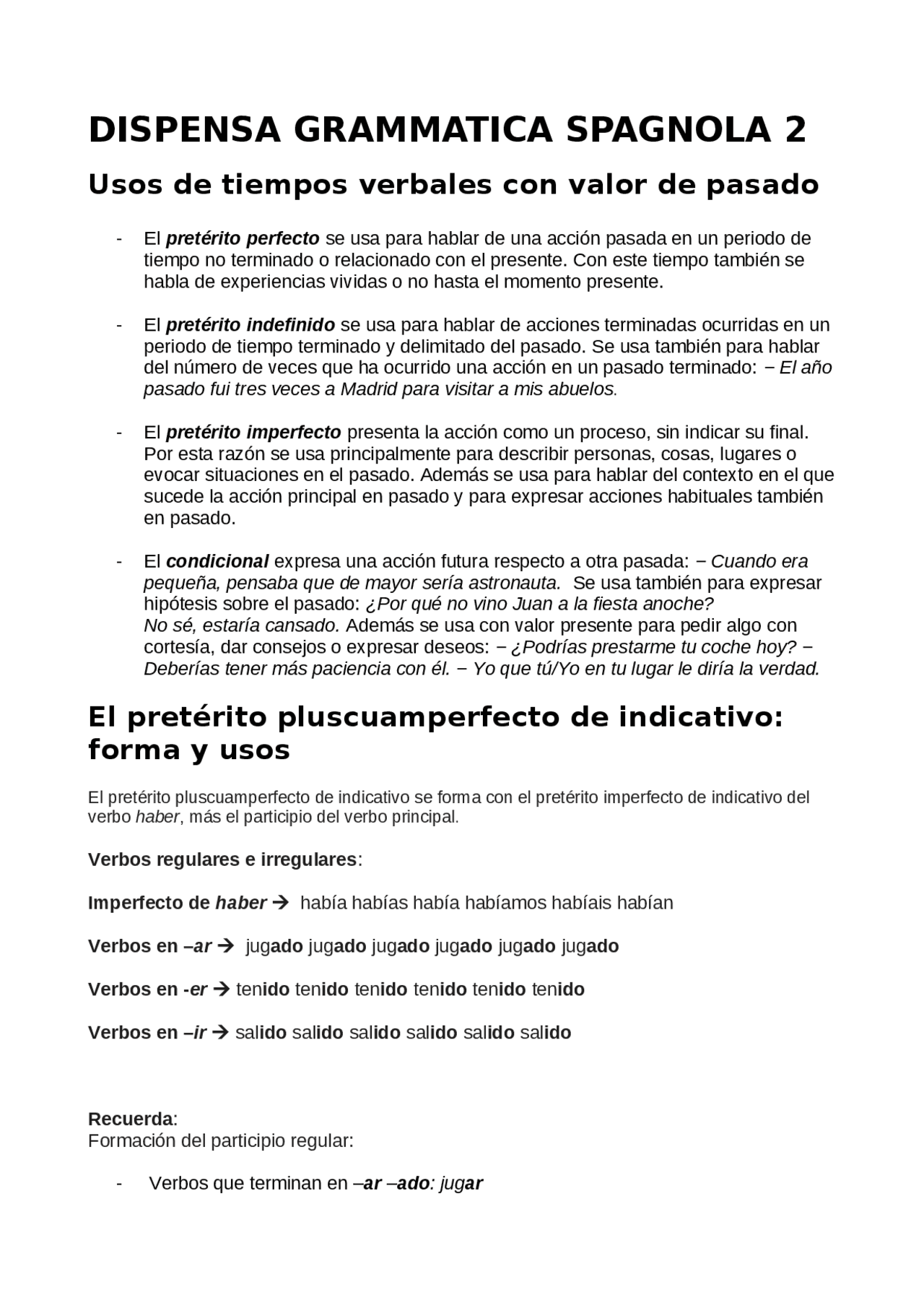 Verbos regulares e irregulares en español | Schemi e mappe concettuali ...