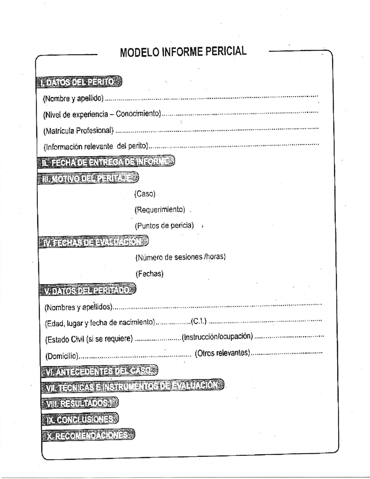 Modelo de informe pericial | Guías, Proyectos, Investigaciones de ...