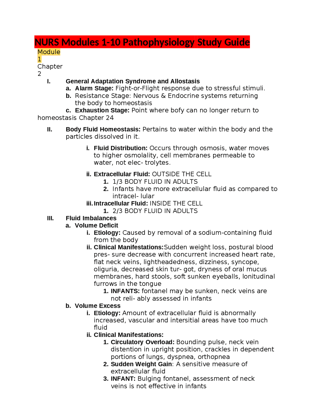 Clinical Manifestations and Disorders of the Human Body | Study Guides ...