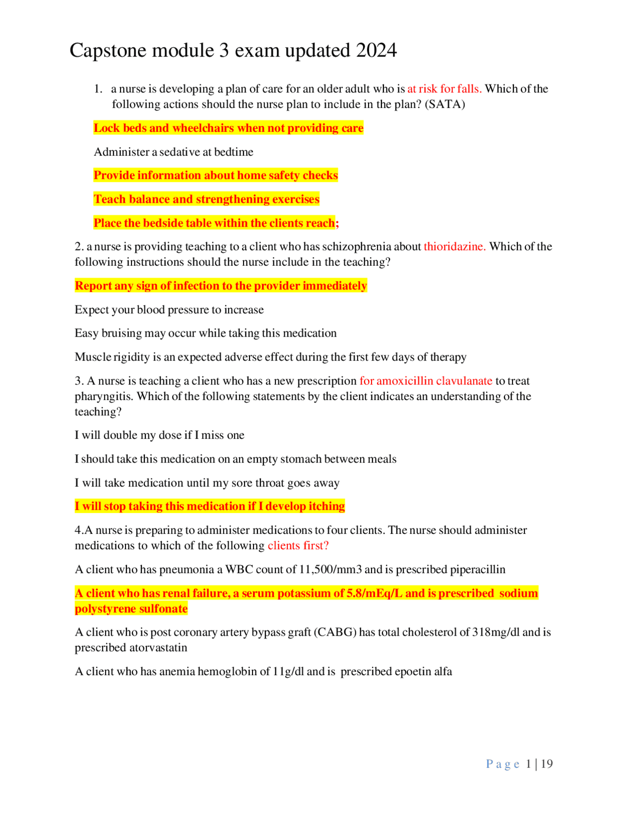 Capstone module 3 exam updated 2024/2025 GRADED A+ | Exams Nursing ...